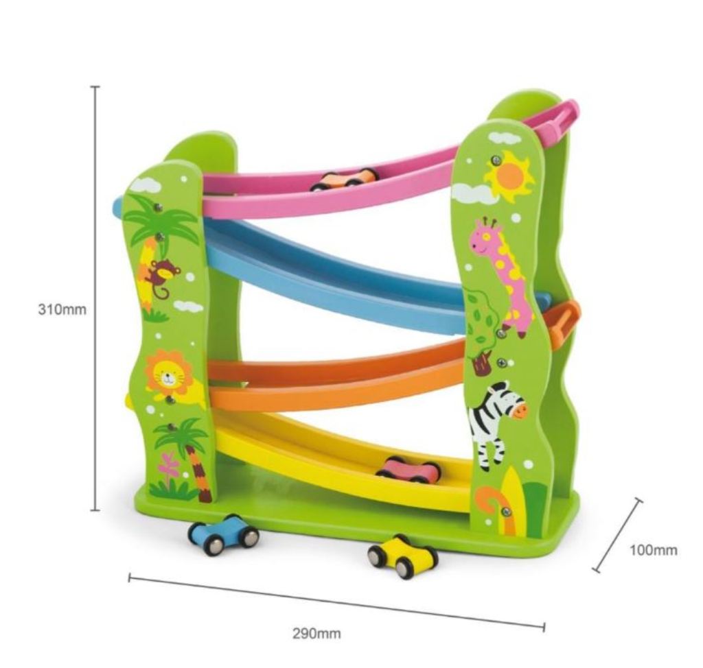 Viga - Wooden Race Car Slider with 4 Cars – Little Online Shop