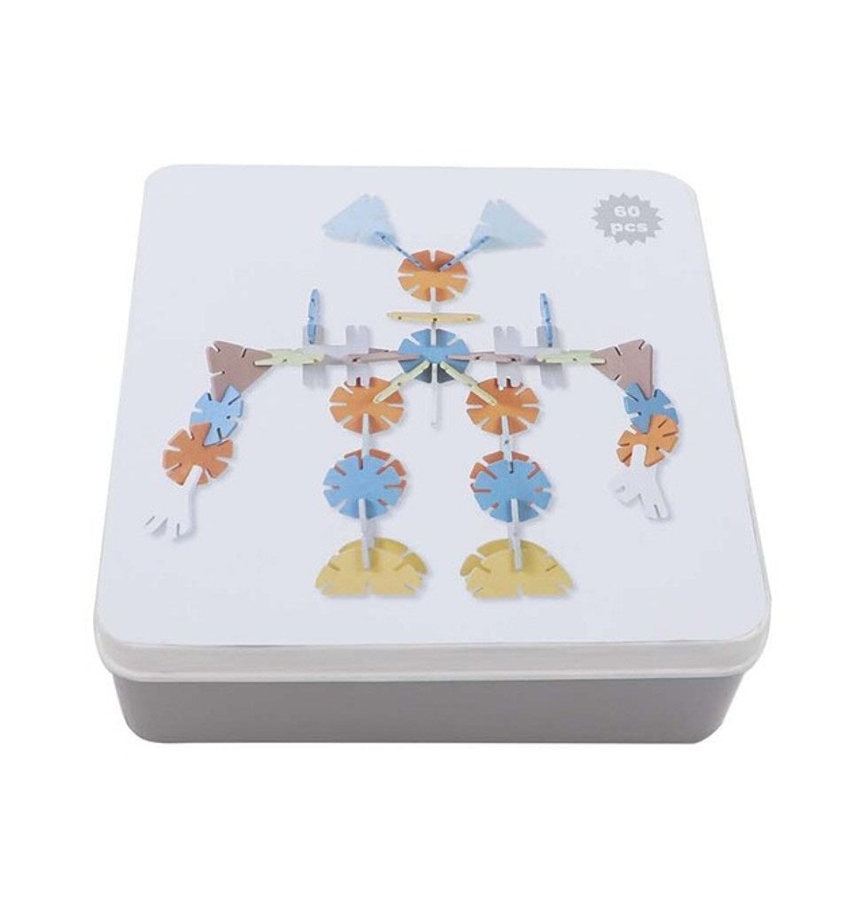 Kaper Kidz -60 pcs Wooden Geometry Connecting Shapes Builing Blocks ...
